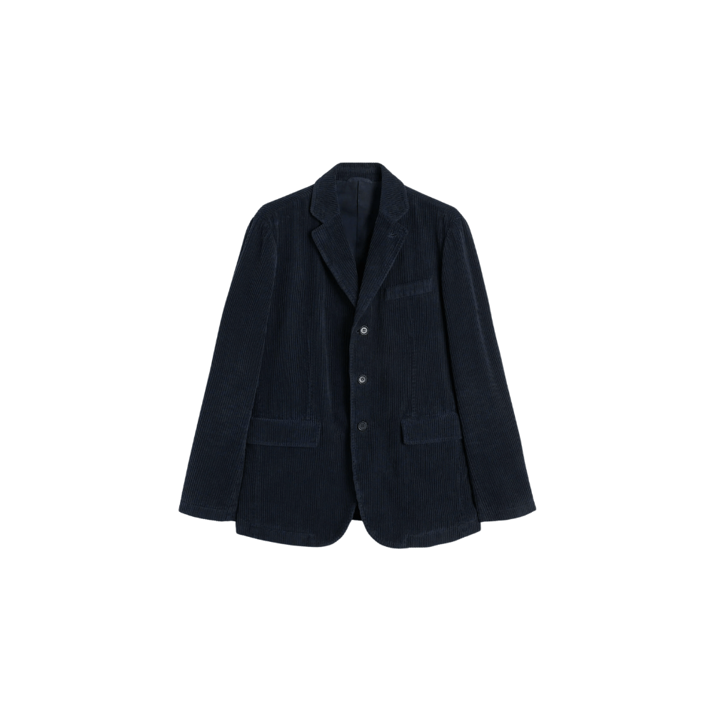 Aspesi Kuki Slim Fit Ribbed Velvet Jacket in Navy – Riada Concept