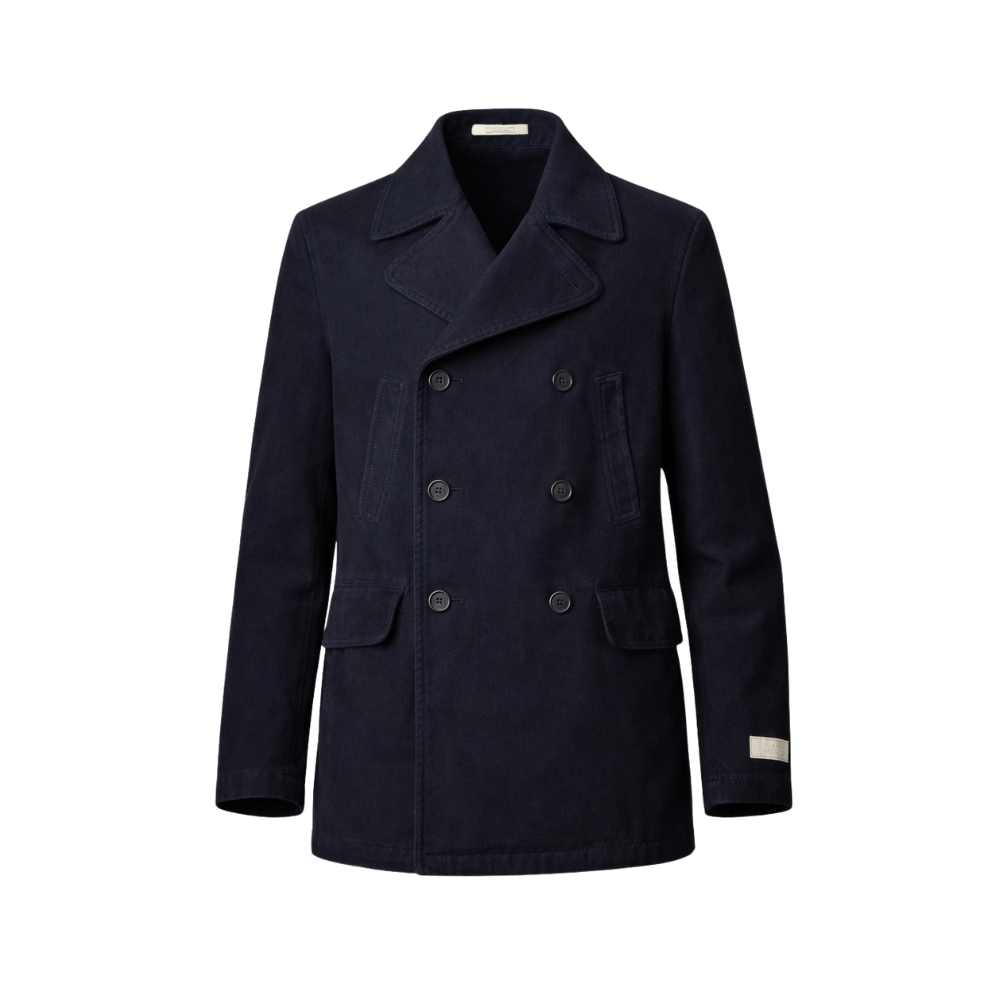 Massimo Alba Lucio Cotton Moleskin Peacoat Jacket in Dark Blue – Riada ...
