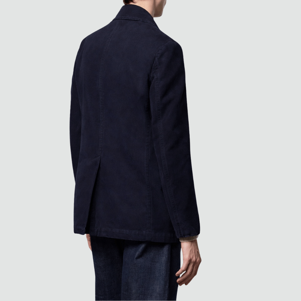 Massimo Alba Lucio Cotton Moleskin Peacoat Jacket in Dark Blue – Riada ...